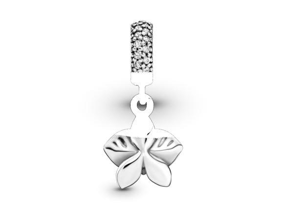 PANDORA White Orchid Flower Dangle Charm, Women's Fashion, Jewelry ...