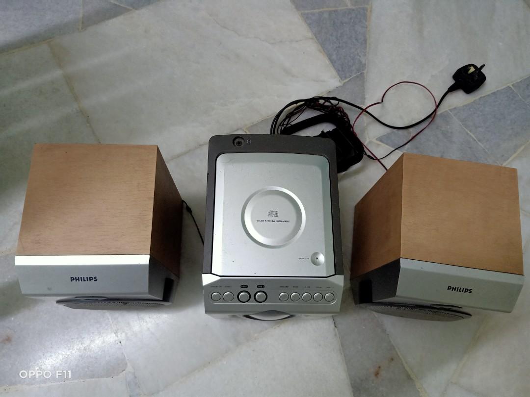 Philip Micro Hi-Fi System Speaker High Quality Silver White Aluminum ...