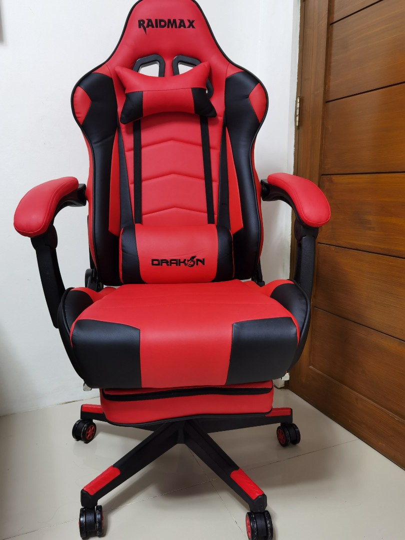 RAIDMAX DRAKON DK709 WITH REMOVABLE FOOTREST GAMING CHAIR, Furniture & Home Living, Furniture ...