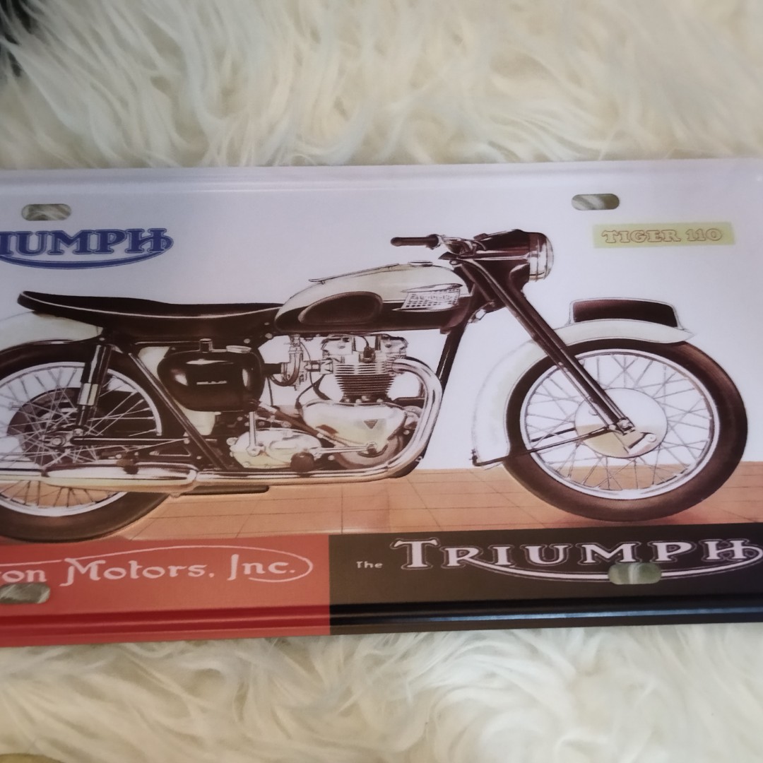 Rare Triumph Motorcycle Metal Plate, Motorbikes on Carousell