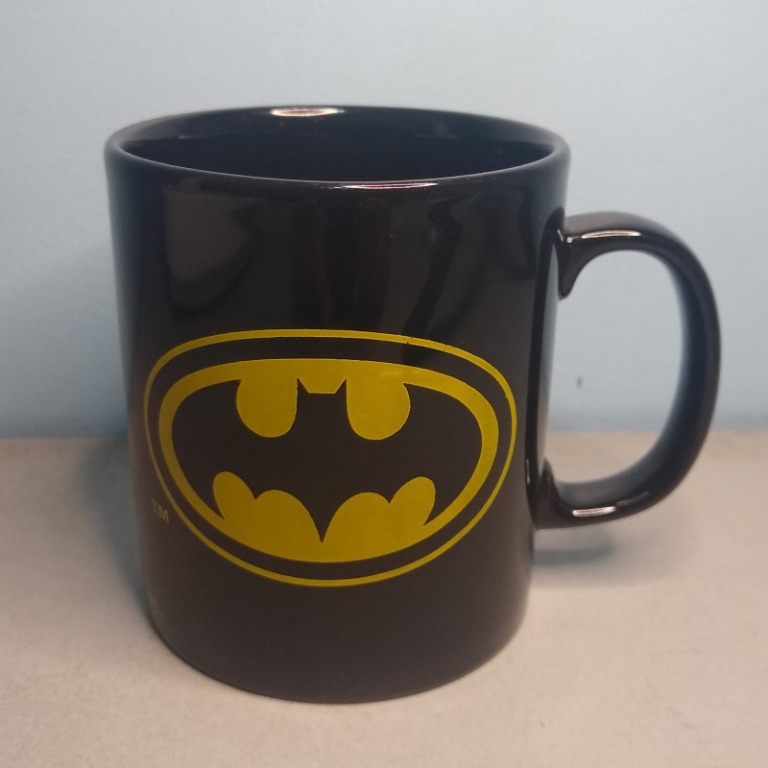 Rare Vintage Coloroll Black Batman Logo Ceramic Coffee Mug from England ...
