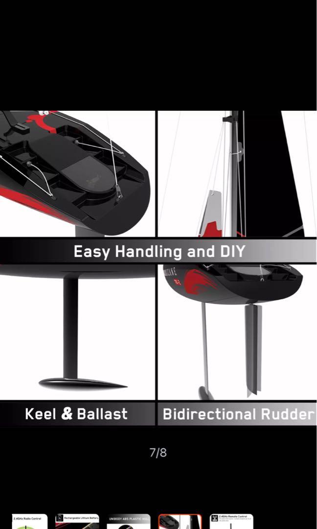 Rtr Rc sail yacht rc boat Volantex Hurricane, Hobbies & Toys, Toys ...