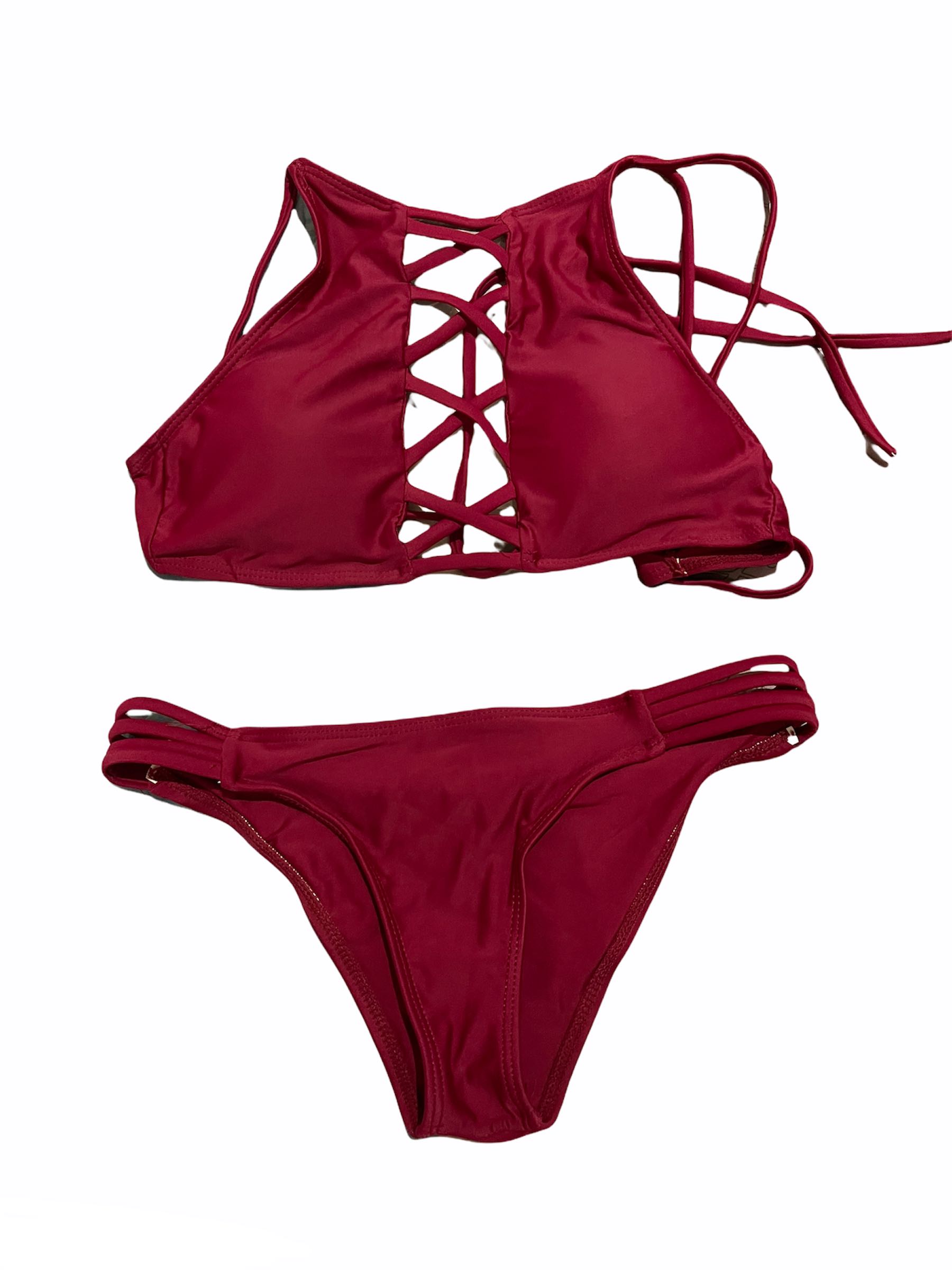 Red bikini, Women's Fashion, Swimwear, Bikinis & Swimsuits on Carousell