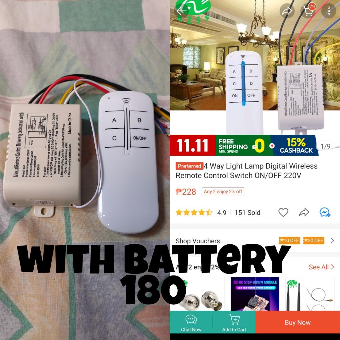 Remote control switch, Furniture & Home Living, Lighting & Fans ...