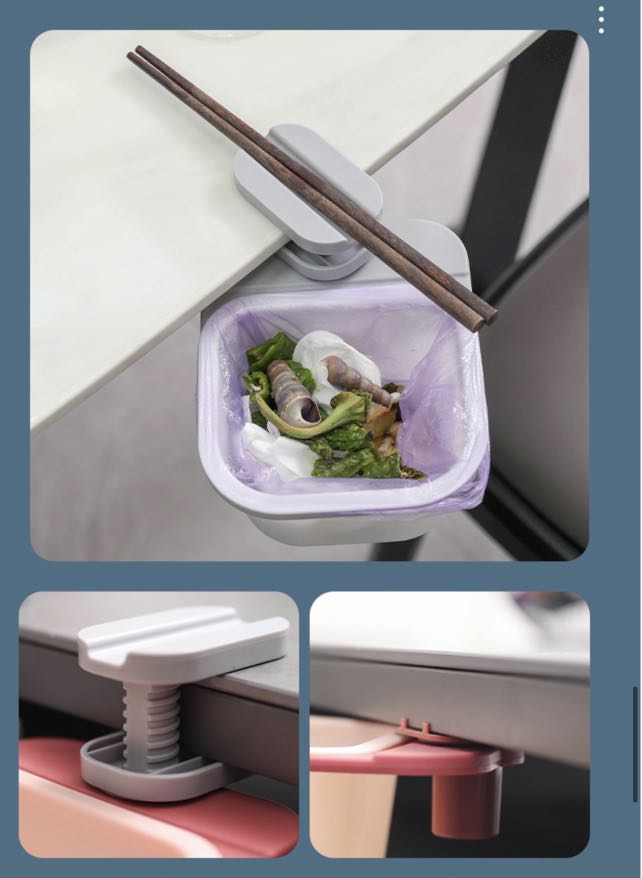 Rotating desk storage w bag/bonespitting trash bin/hidden ashtray ...