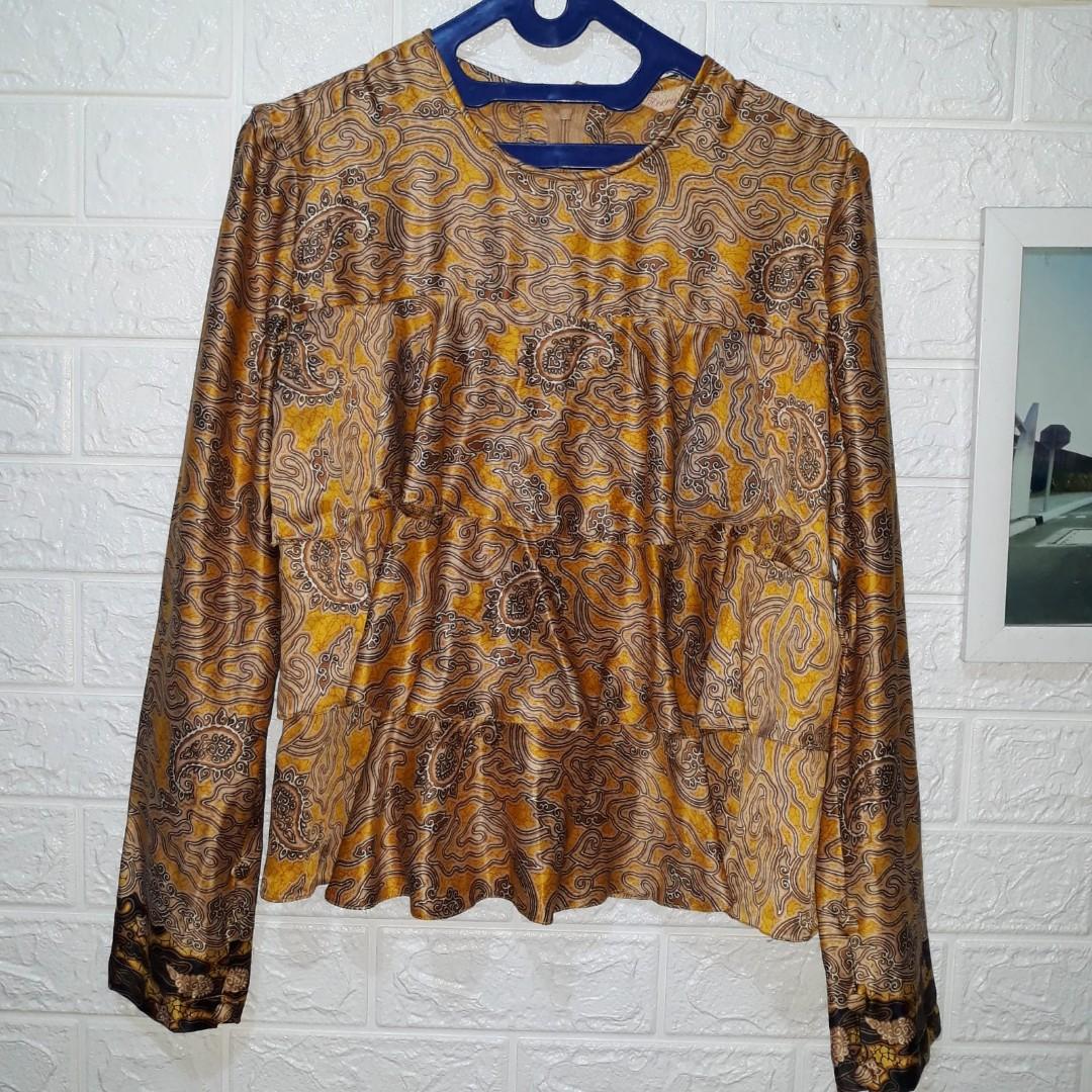 Set Batik Mega Mendung / Batik Awan Gold / Baju Pesta Hijab / bukan ...