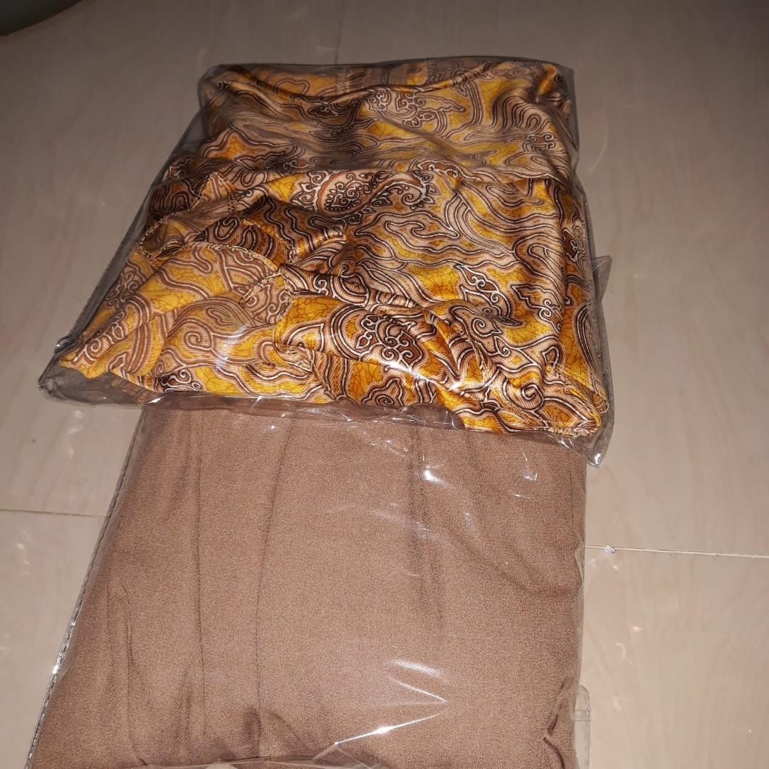 Set Batik Mega Mendung / Batik Awan Gold / Baju Pesta Hijab / bukan ...