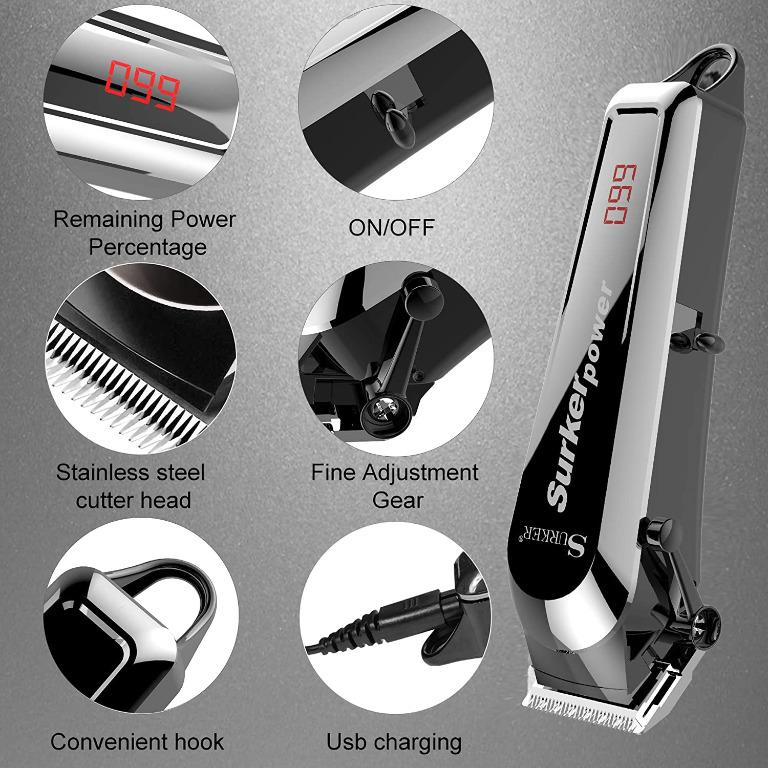 Surker Professional Hair Clippers for Men Cordless Hair Cutting Hair ...
