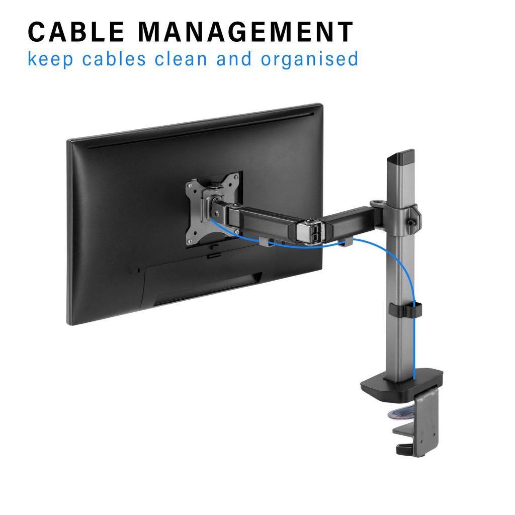 ULTi Stealth Single Monitor Desk Mount Stand, Articulating Full Motion ...