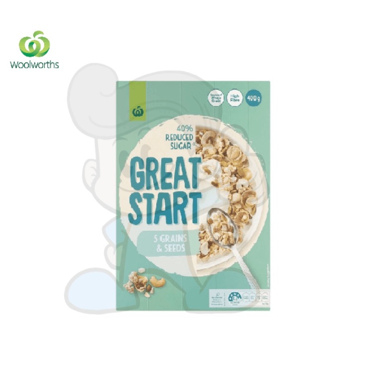 Woolworths Great Start Cereal 5 Grains & Seeds 400g, Food & Drinks ...