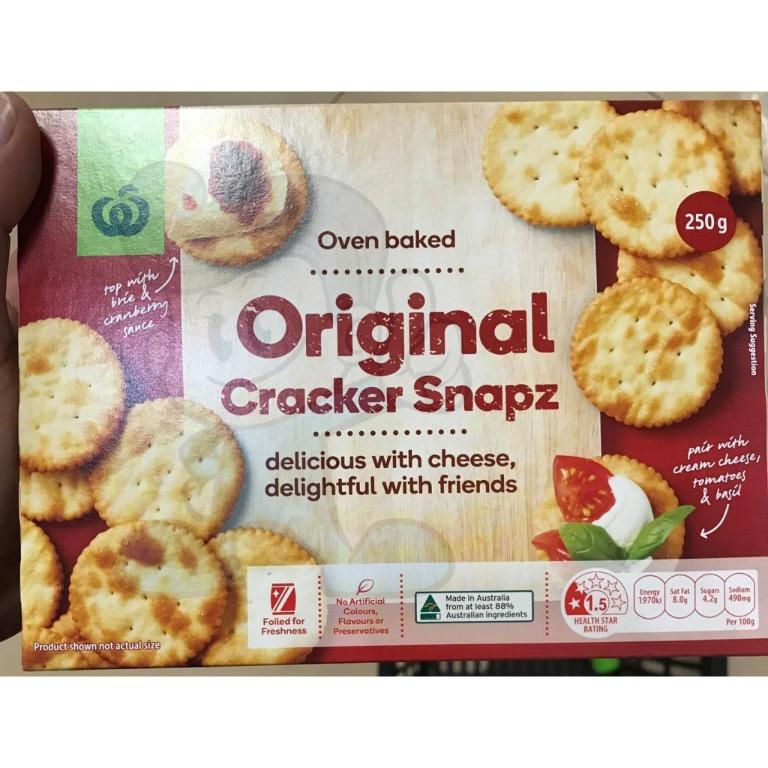 Woolworths Oven Baked Original Cracker Snapz (2 x 250 g), Food & Drinks ...