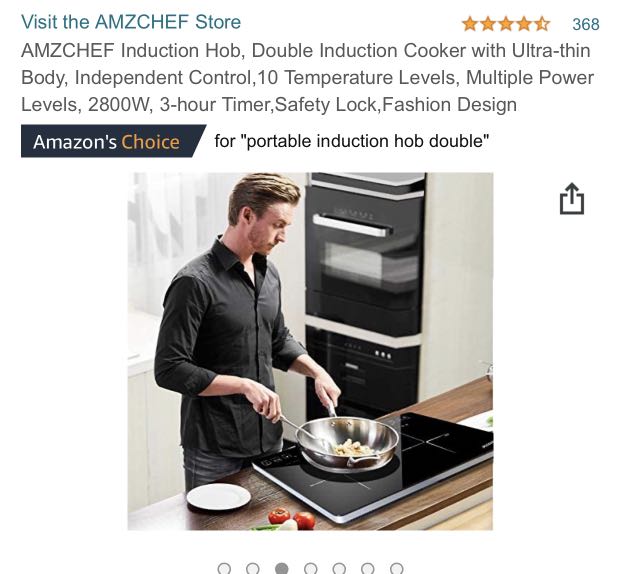 AMZCHEF Induction Hob, Double Induction Cooker with Ultra-thin Body, TV ...