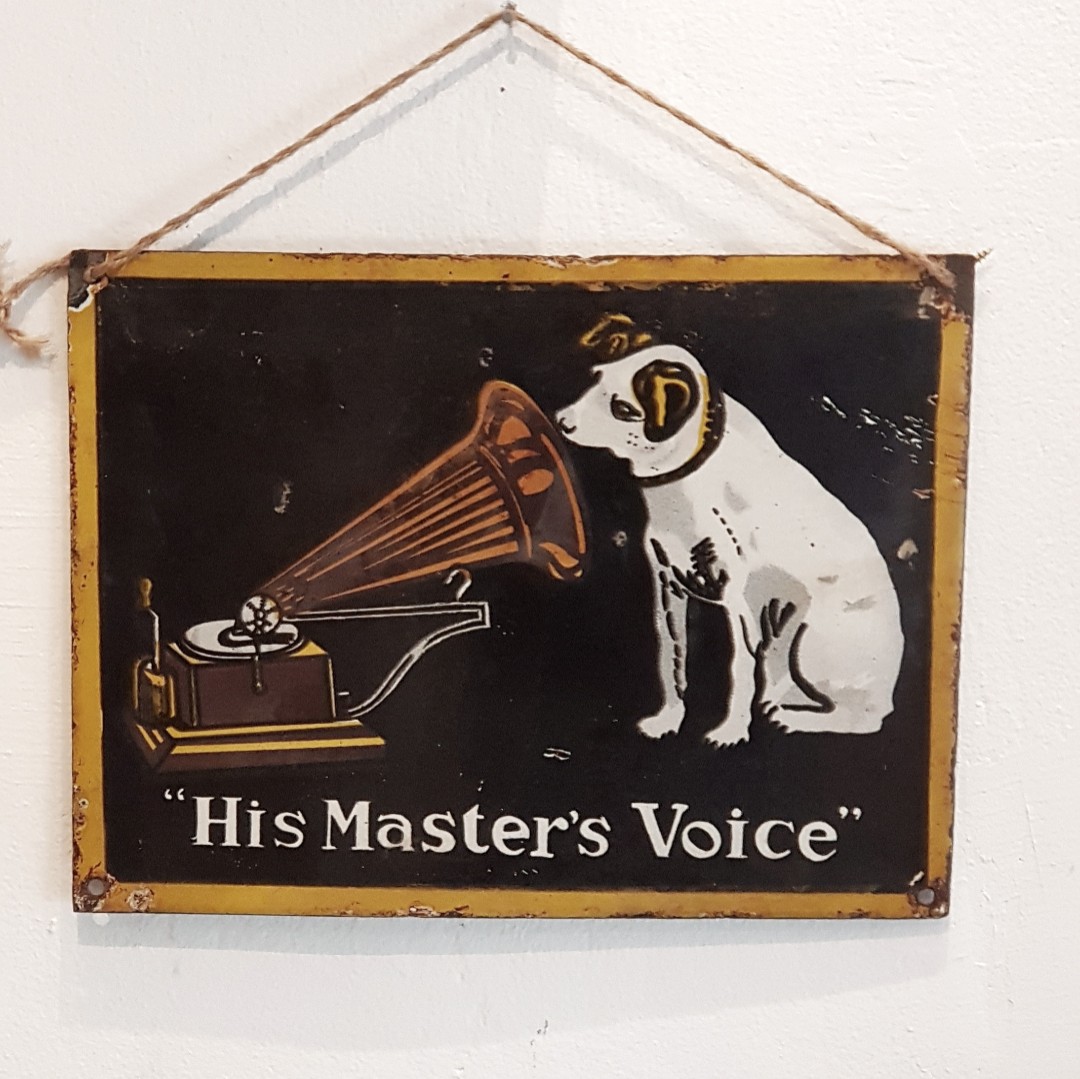 Antique original HMV Enamel sign, Hobbies & Toys, Collectibles ...