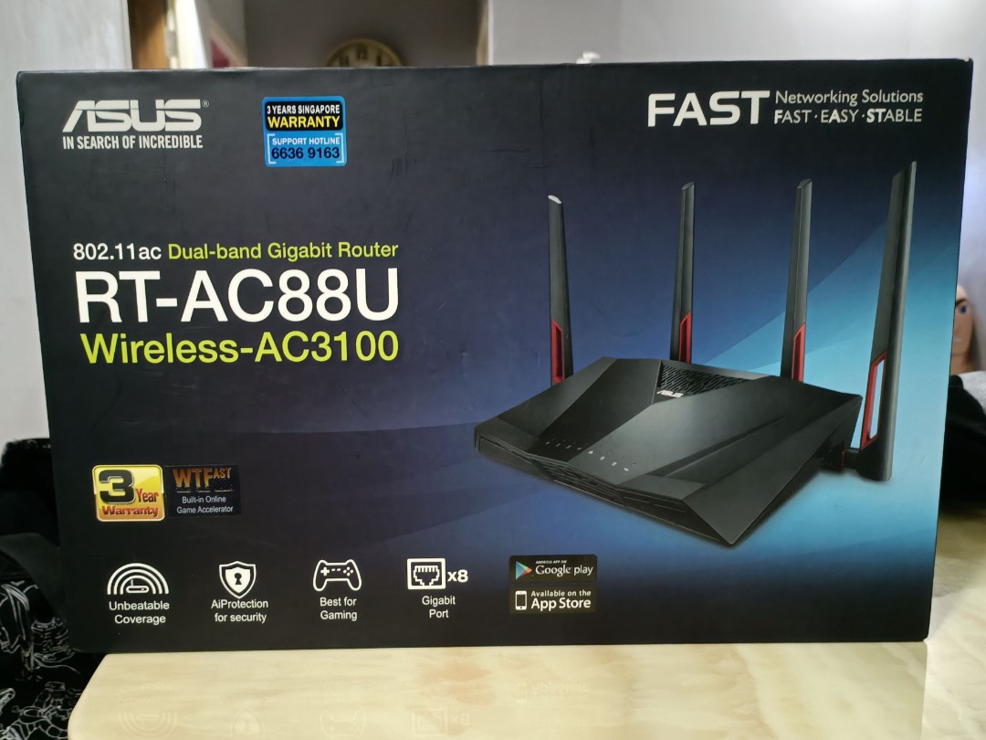 ASUS RT-AC88U Wireless -AC3100 Dual-band Gigabit Router, TV & Home ...