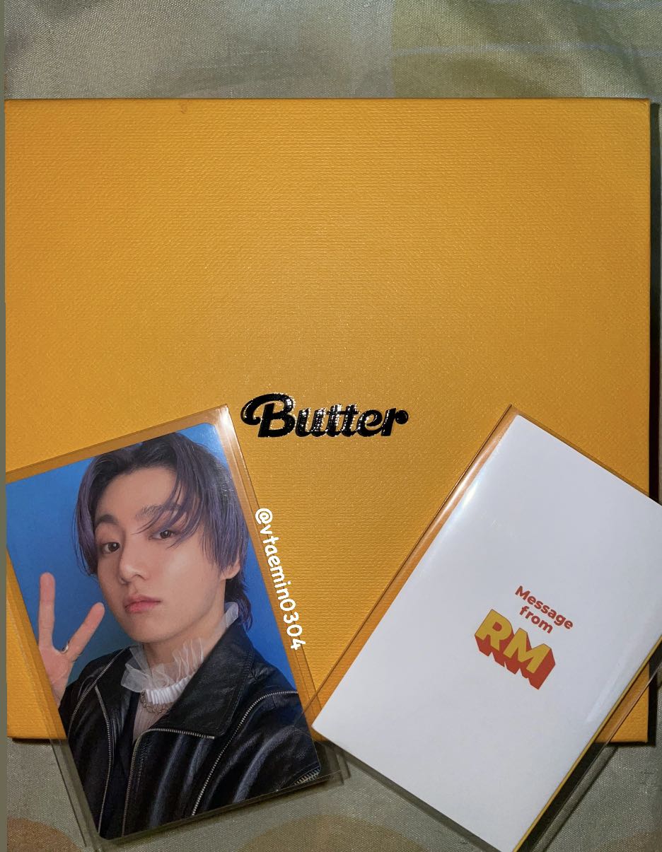 BTS Butter CD Album Cream Ver w/ Jungkook Photocard, Hobbies & Toys ...