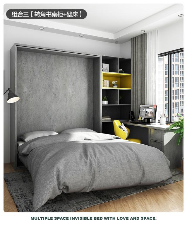 Customized Bookshelves Closet Rotating Invisible Bed / Multifunctional ...