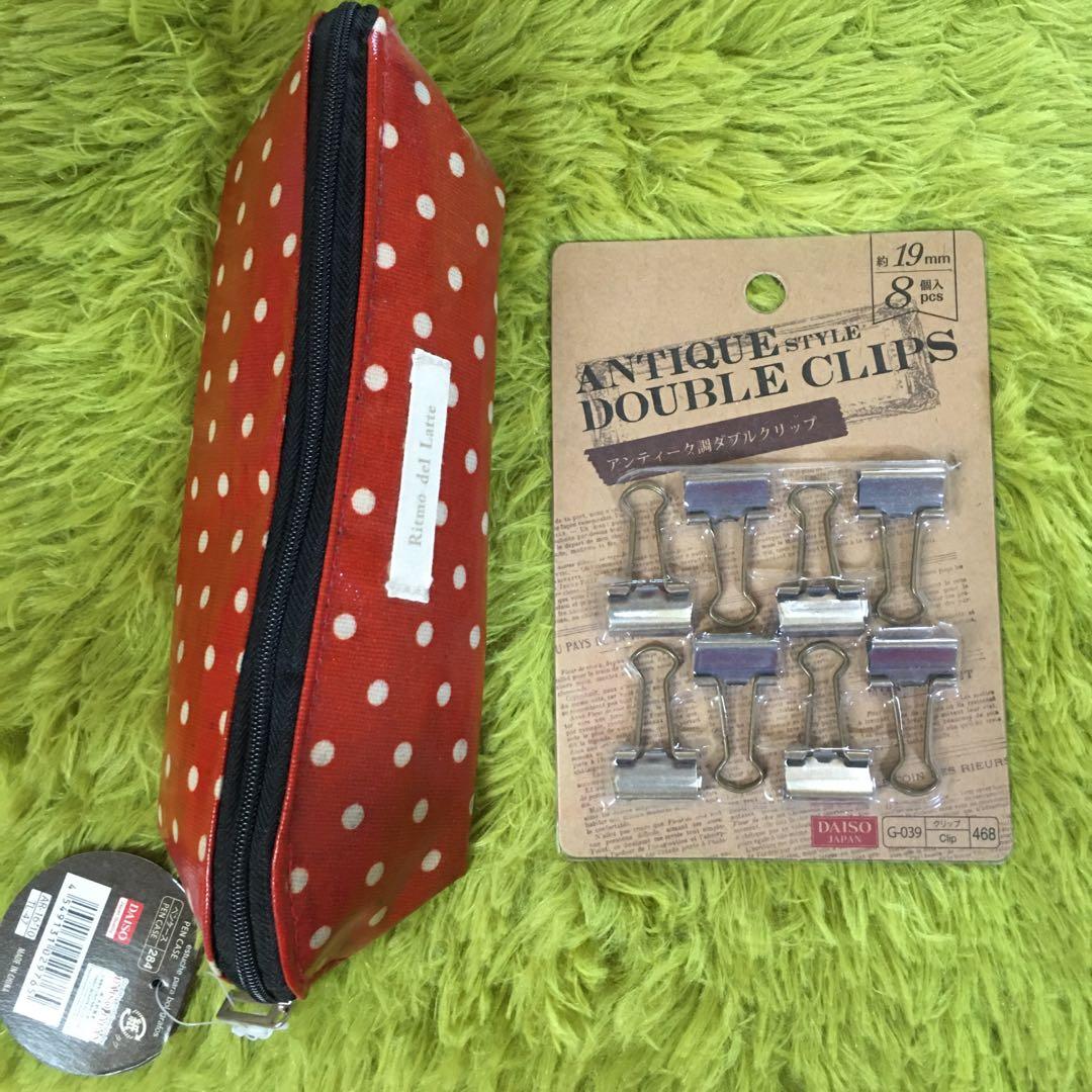 Daiso japan pencil case & paper clip set, Hobbies & Toys, Stationary ...