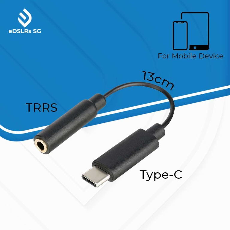 eDSLRs 3.5mm TRRS Female to USB Type-C Male Adapter Cable, Mobile ...