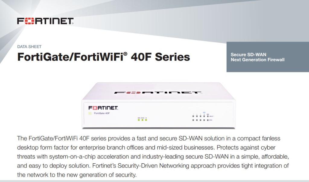 Fortinet FortiGate FG-40F Next-Gen Firewall plus 24x7 FortiCare and ...