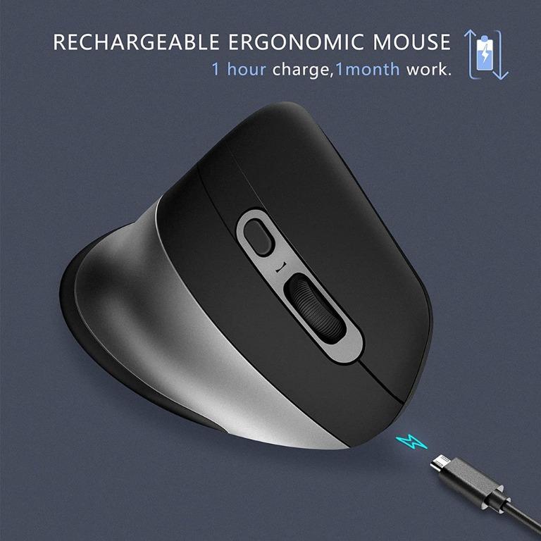 Jelly Comb MV056 2.4Ghz Wireless BT4.0 Ergonomic Vertical Mouse ...