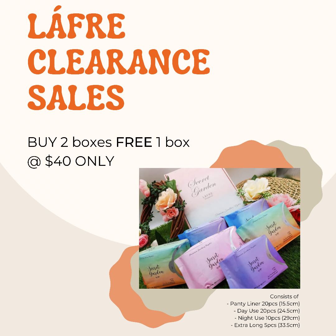 Lafre Sanitary Pad Clearance Sale ( 3 for $40 ), Beauty & Personal Care ...