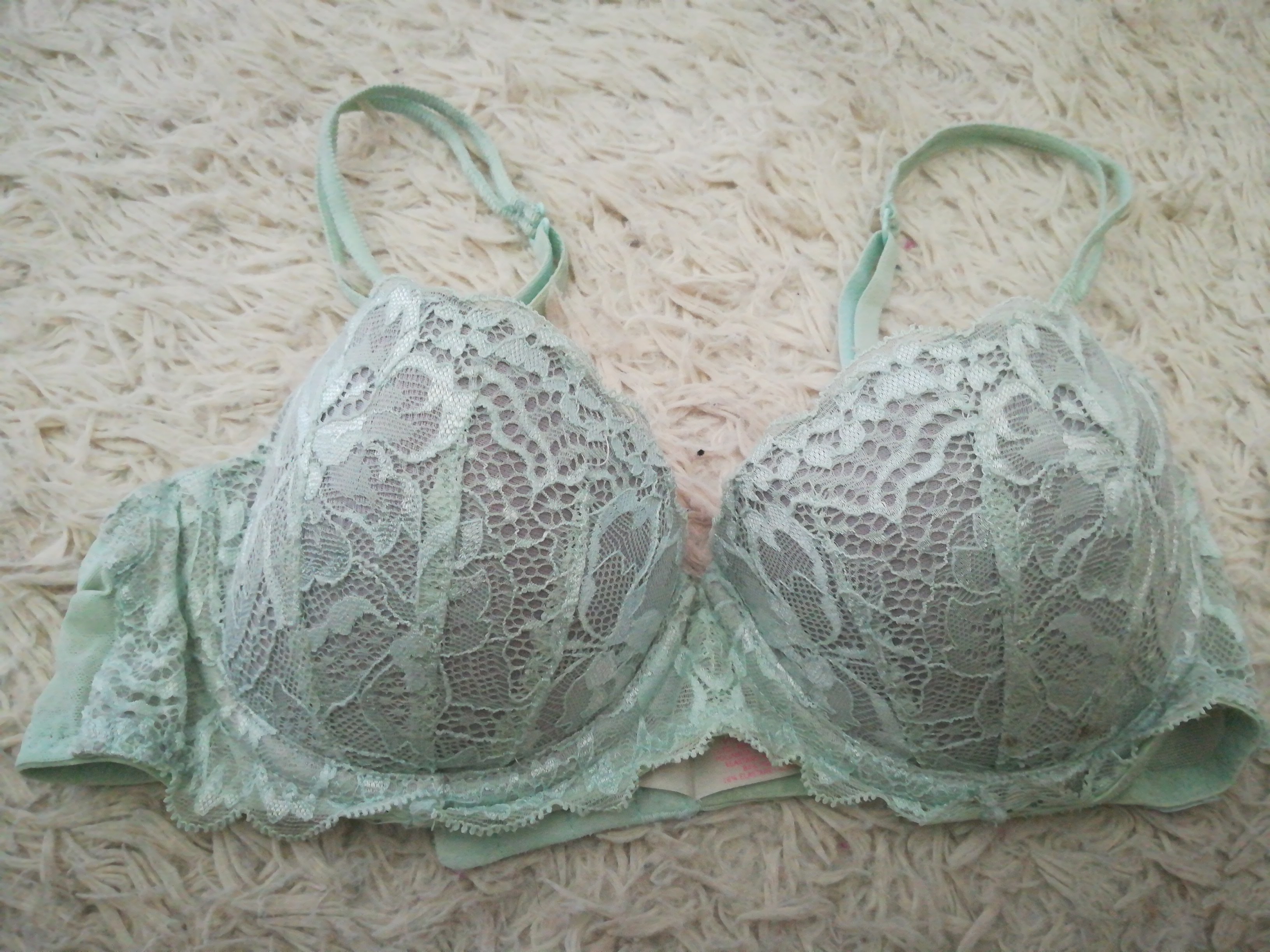 Mint lace half cup VS bra 75B, Women's Fashion, Tops, Sleeveless on ...