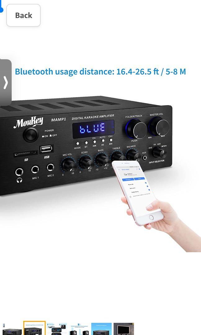 Moukey Bluetooth 5.0 Power Home Audio Amplifier - 220W Dual Channel ...