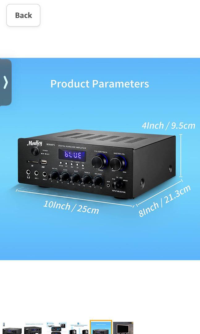 Moukey Bluetooth 5.0 Power Home Audio Amplifier - 220W Dual Channel ...