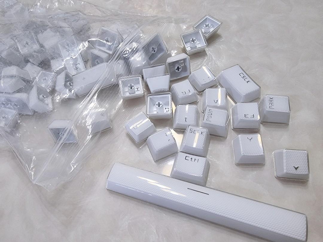 PBT Doubleshot Crystal Keycap Pink White for Mechanical Keyboard ...