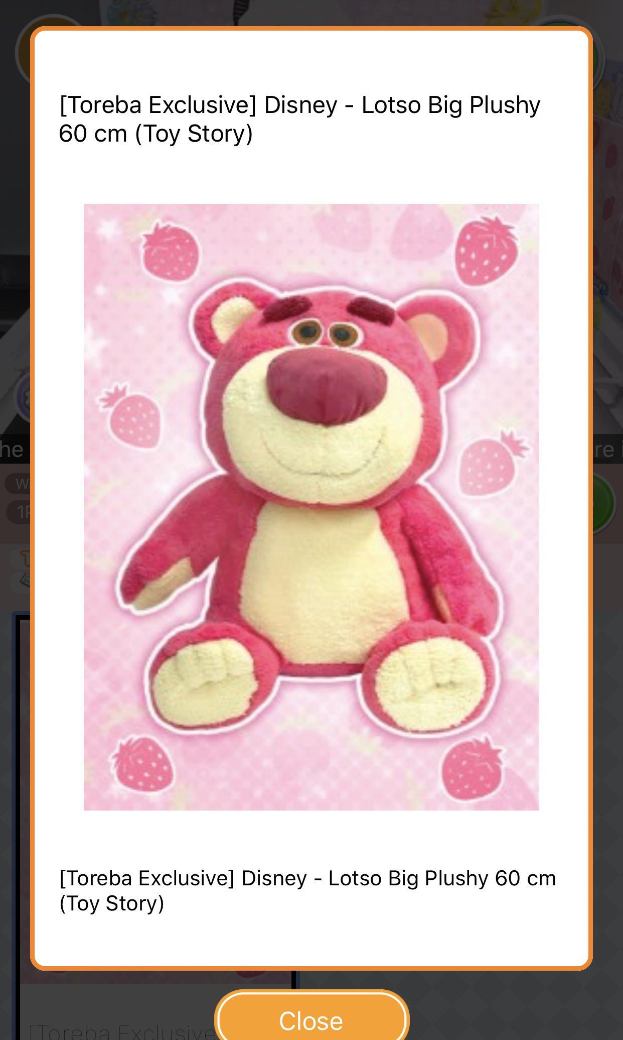 [IN STOCK ]60CM HUGE Disney Lotso Teddy Purple Pink Hugging Bear Toy ...