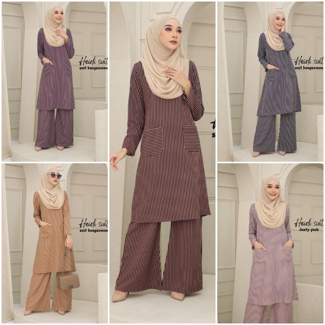 Preorder Heidi Set, Women's Fashion, Muslimah Fashion, Baju Kurung ...