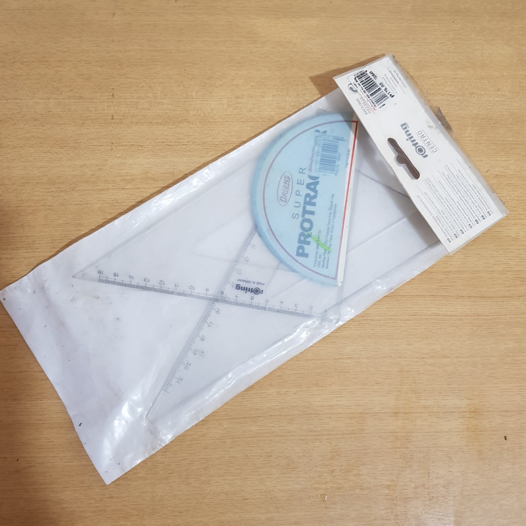 Protractor and Set Square, Hobbies & Toys, Stationary & Craft ...