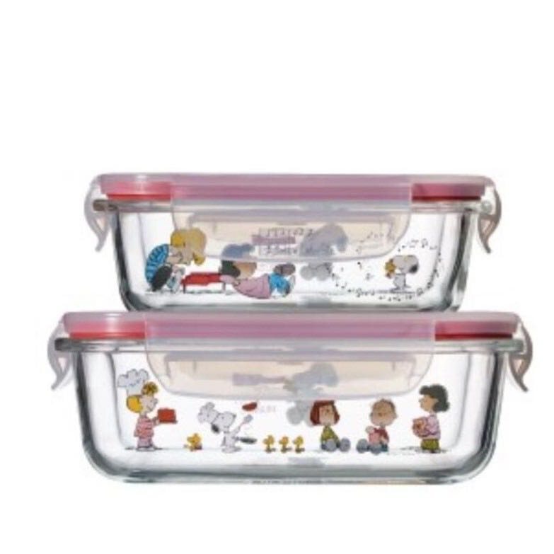 Pyrex Snoopy Rectangle Glass Storage 345ml and 630ml, Furniture & Home ...