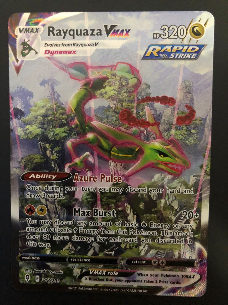 Rayquaza VMAX Alternate Art (Evolving Skies), Hobbies & Toys, Toys ...