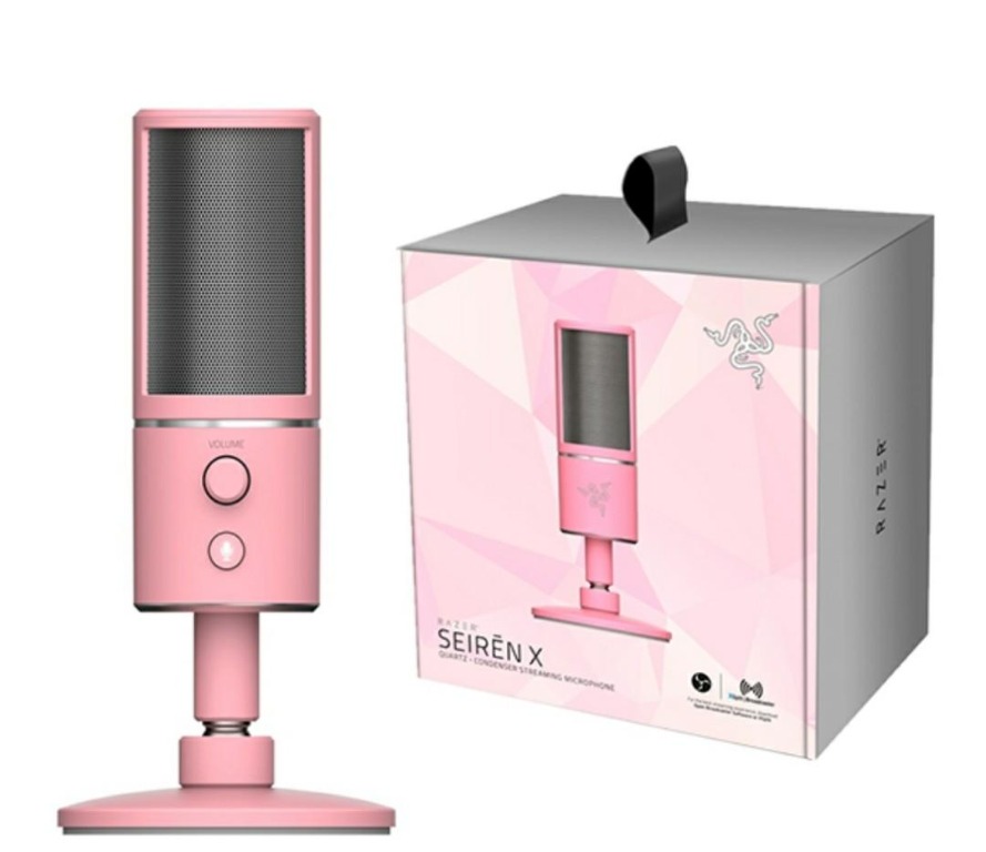 Razer Seiren X Quartz Pink Streaming Condenser Microphone, Audio ...