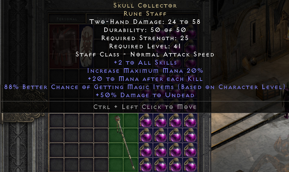Skull Collector Rune Staff - D2R, Video Gaming, Gaming Accessories, In ...