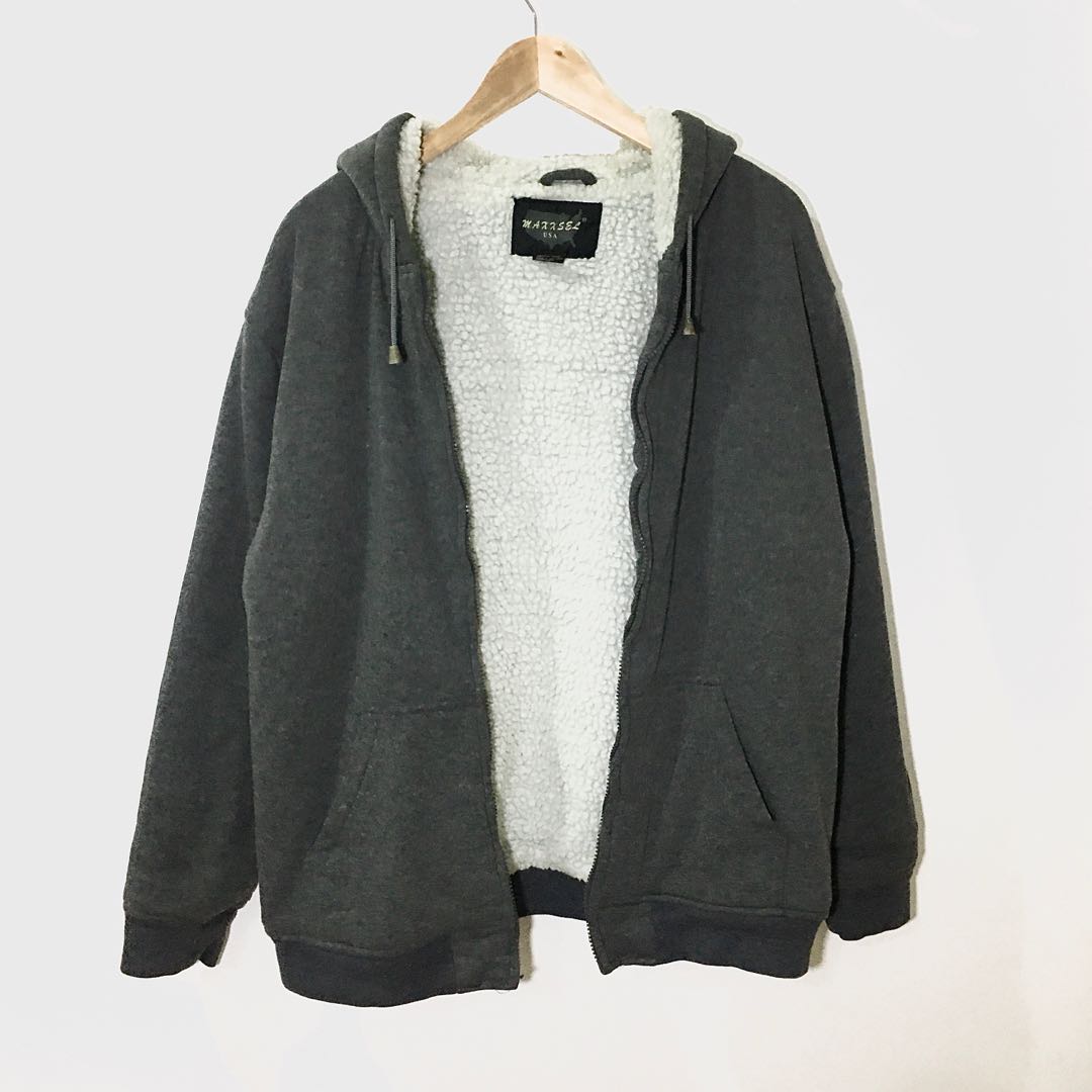 Vintage Maxxsel Sherpa-lined Hoodie, Men's Fashion, Coats, Jackets and ...