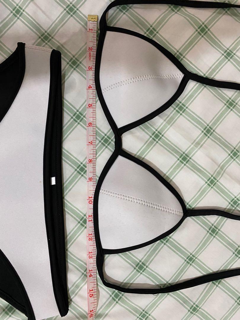 White Neoprene Triangle Bikini, Women's Fashion, Swimwear, Bikinis ...