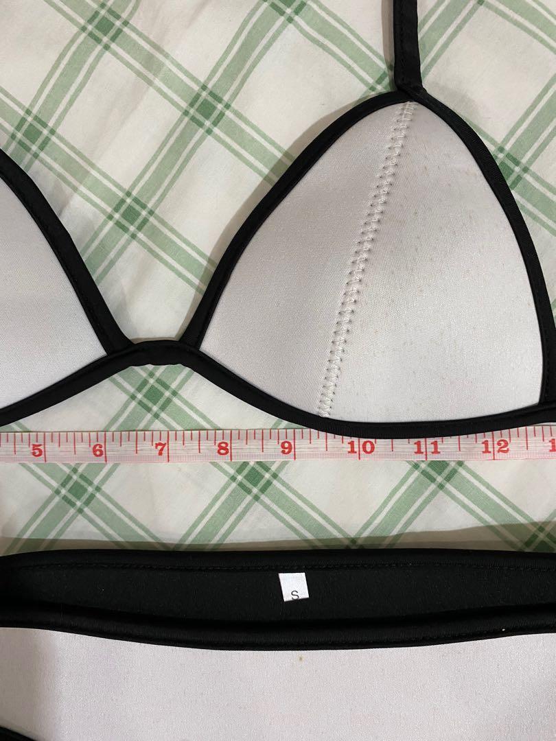 White Neoprene Triangle Bikini, Women's Fashion, Swimwear, Bikinis ...