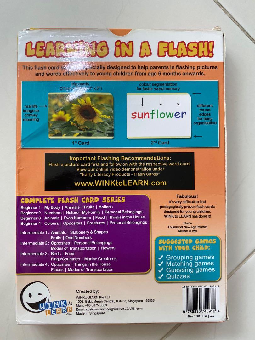 Wink To Learn English Flash Cards Bundle (Intermediate), Hobbies & Toys ...
