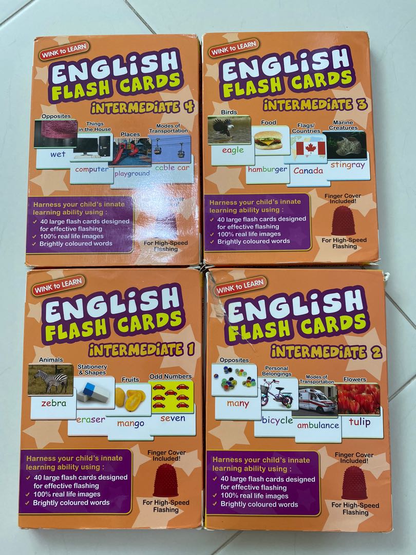 Wink To Learn English Flash Cards Bundle (Intermediate), Hobbies & Toys ...
