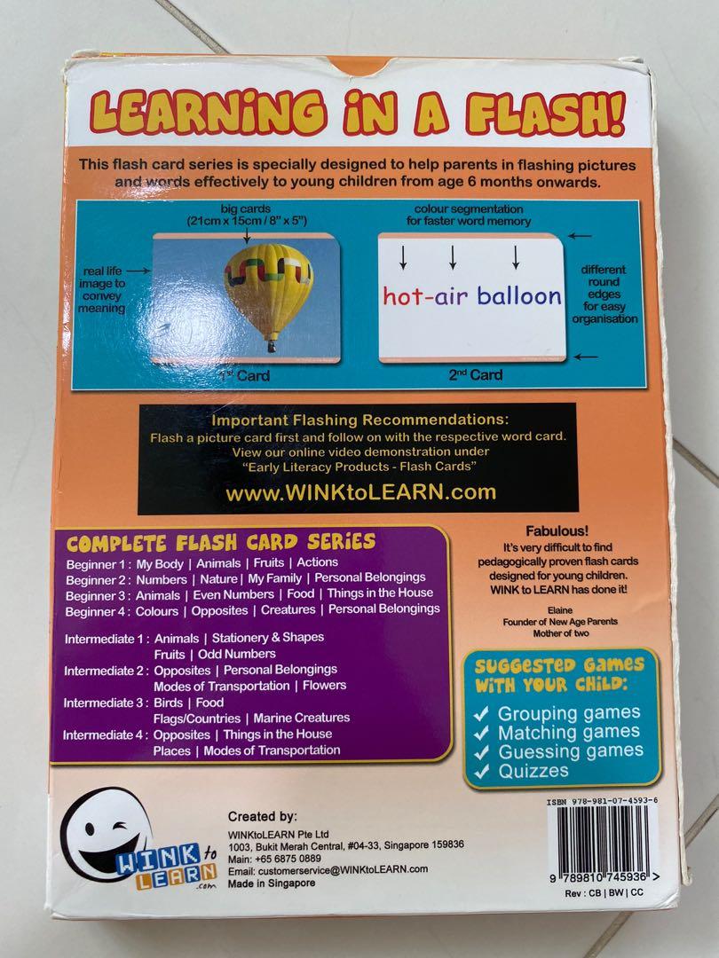 Wink To Learn English Flash Cards Bundle (Intermediate), Hobbies & Toys ...