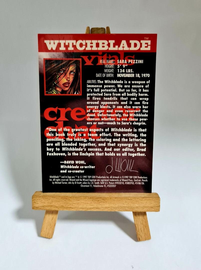 WIZARD TOP COW - WITCHBLADE #15 FOIL CHROMIUM PROMO CARD 1996 SERIES 4 ...