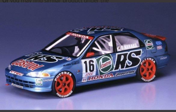 1:24 Hasegawa 長谷川本田 Civic JTCC Castrol Mugen EG9 VTEC 模型車, 興趣及遊戲, 玩具 ...
