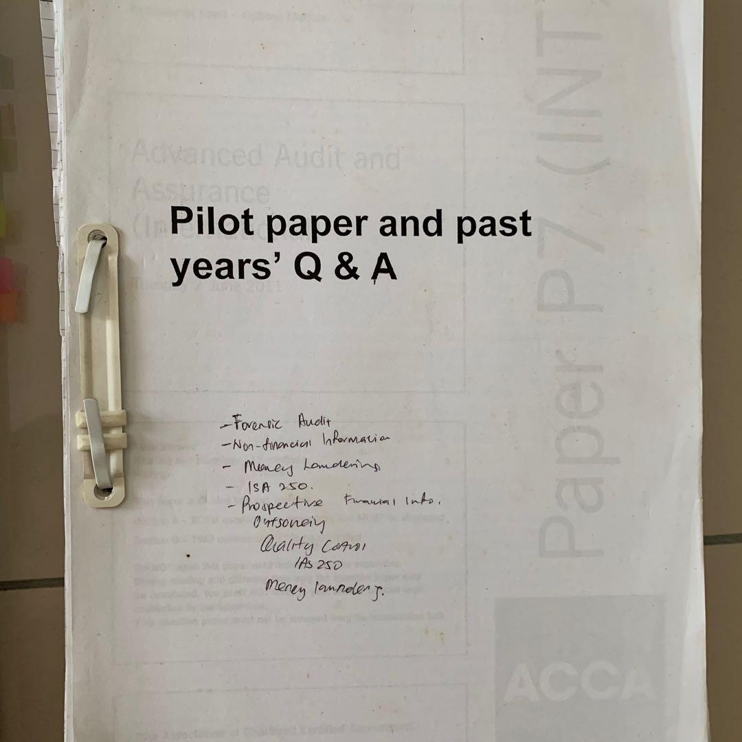 ACCA Paper P7 Advanced Audit And Assurance Course Material / Notes ...