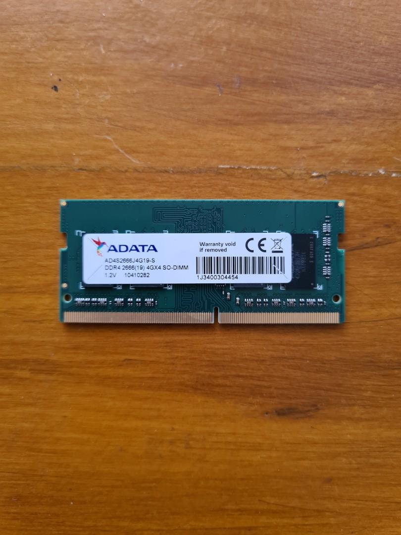 Adata 4GB RAM (Laptop), Computers & Tech, Parts & Accessories, Computer ...