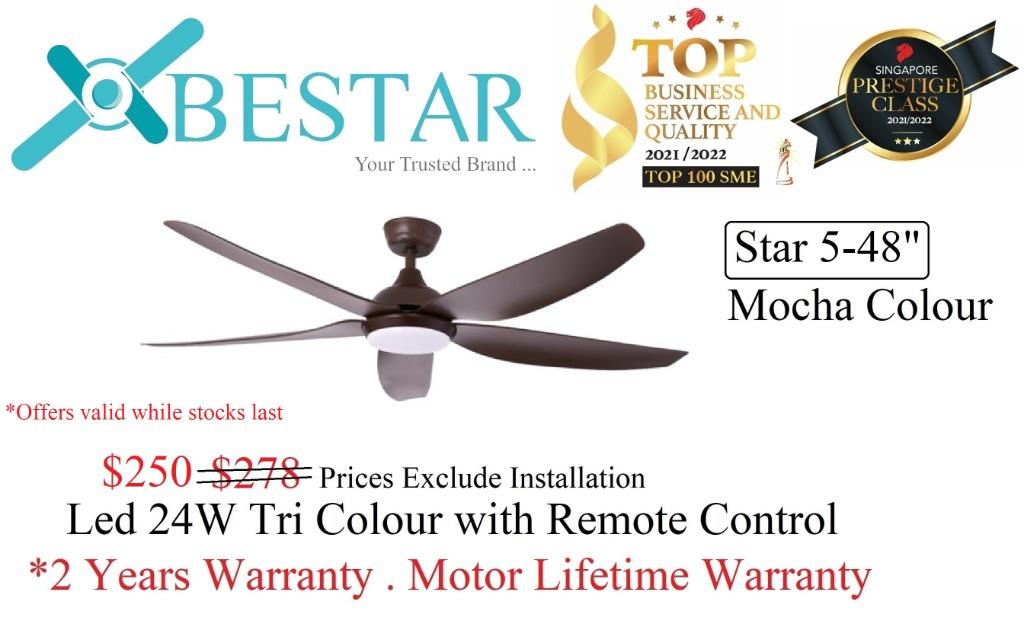 Bestar Star5 DC Ceiling Fan/38",48"&58"/Ceiling Fan/DC Fan/5 Blade/5 ...