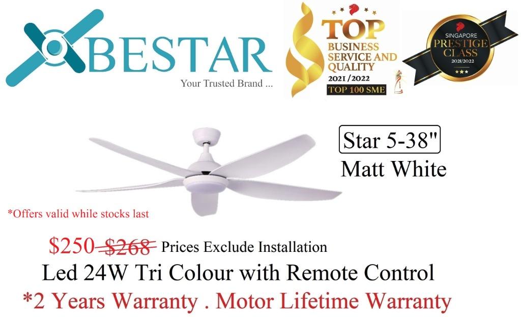 Bestar Star5 DC Ceiling Fan/38",48"&58"/Ceiling Fan/DC Fan/5 Blade/5 ...