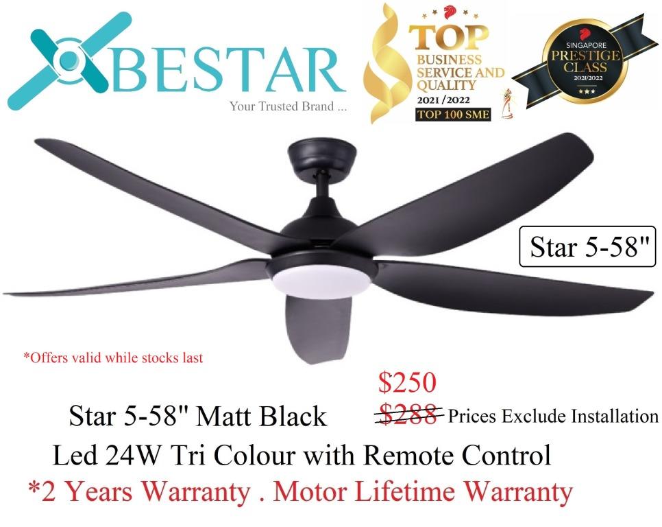 Bestar Star5 DC Ceiling Fan/38",48"&58"/Ceiling Fan/DC Fan/5 Blade/5 ...