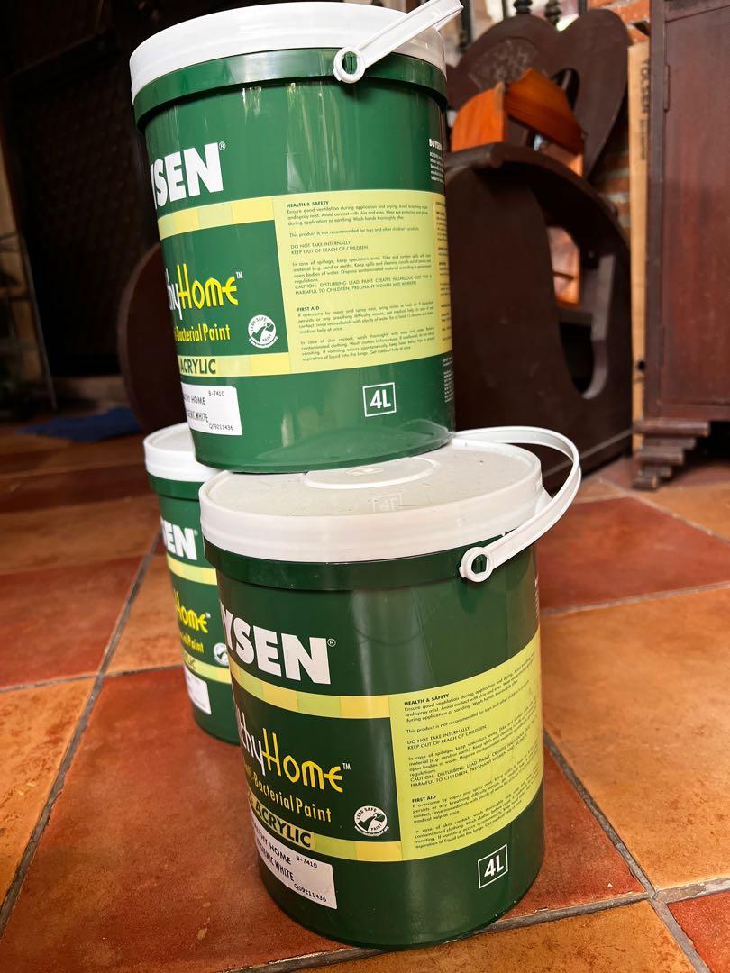 Boysen Healthy Satin Hygeinic White (4L), Furniture & Home Living, Home ...